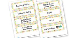 Writing Area Cards (teacher made) - Twinkl