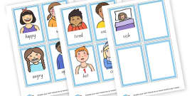 Sun Emotion Cards - Twinkl - EYFS - Display - Feelings