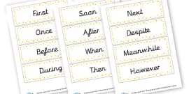 Time Sentence Starters Word Cards - Display Sentence Starters