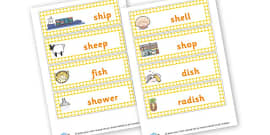 sh Sound Word Cards - sh, sh sound, sounds, word cards, sound