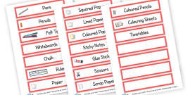 Classroom Equipment Question Labels Arabic/English - Twinkl