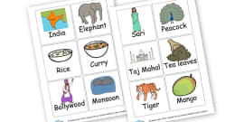India Vocabulary Cards (Teacher-Made)