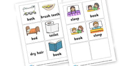 Bedtime Routines Sequencing Cut and Paste Activity - Twinkl