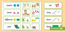 Year 1 2014 National Curriculum Maths Vocabulary Cards Resource Pack