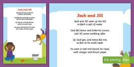 Jack and Jill Nursery Stick Puppets
