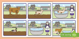 Wombat Stew Story Sequencing Cards with Short Captions