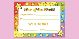 👉 Star of The Week Badges