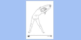 Child Stretching Colouring Sheet | Colouring Sheets - Twinkl