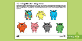 The Feelings Monster Stick Puppets (teacher made) - Twinkl