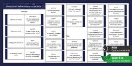 Word and Synonym Card Sort