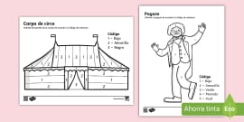 Hoja de actividad: Leer y dibujar en el circo - Twinkl