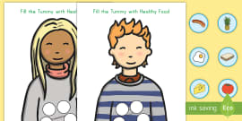 Healthy Food Cut And Paste Worksheet (teacher made)