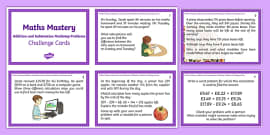 Maths Problems - Year 5 Maths Challenge Cards (teacher made)