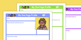 My One Page Profile Primary Completed Version - one page, profile, primary