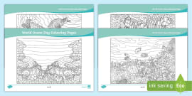 Ocean Life Collaborative Colouring Page - Twinkl