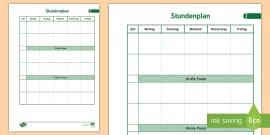Stundenplan Vorlage (Teacher-Made) - Twinkl