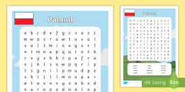 KS2 Poland Word Search (teacher made) - Twinkl