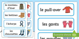 Carte de vocabulaire sur les vêtements - Twinkl CA - Twinkl