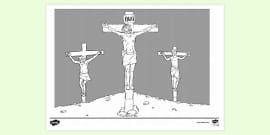 Crucifixion Three Crosses Colouring Sheet | Colouring Sheets