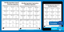 Eighth Grade Exponents Unit Word Wall (Teacher-Made)