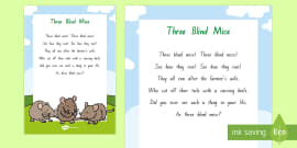 Three Blind Mice Worksheet / Worksheet (Teacher-Made)