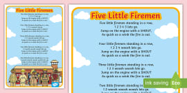 Five Little Firemen Counting Song Activity (Teacher-Made)