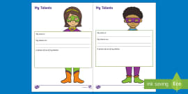 What Are Your Talents? KS2 Worksheet / Worksheets - Twinkl