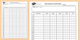 Weekly Monitoring of Individual Behaviour Editable Proforma