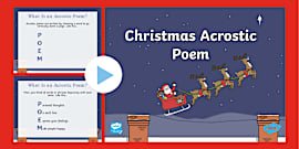 Christmas Acrostic Poem Example (teacher made) - Twinkl