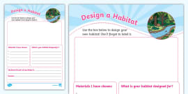 Create your own Creature for a Habitat Worksheet - Twinkl