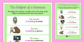 Identifying the Object and Subject of a Sentence Pack