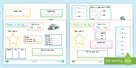 Year 3 Number of the Day Maths Fluency Activity Mat