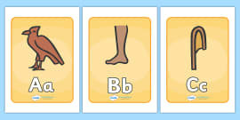 Egyptian Hieroglyphics Alphabet Sheet | Resources | Twinkl