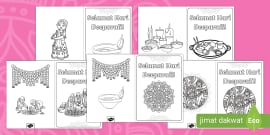 Aktiviti Mewarna Bunga Api Deepavali (teacher made) - Twinkl