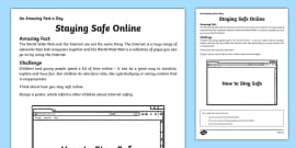 How to Stay Safe Online KS2 Worksheet / Worksheet - Twinkl
