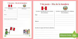Ficha de actividad: Datos de las banderas del Perú - Twinkl