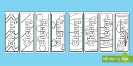 FREE! - Preston Name Simple Colouring Bookmarks - Twinkl