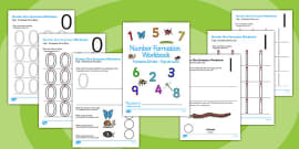 Minibeast Themed 0-9 Number Formation Workbook - Twinkl