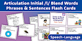 Articulation Initial /l/ Words Flash Cards for SLP