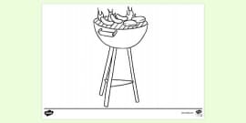 BBQ Grill Colouring | KS1 Colouring Sheets | Twinkl - Twinkl