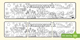 We Work Together Colouring Sheet (teacher made) - Twinkl