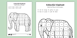 Addition Sheet to Support Teaching on Elmer (teacher made)