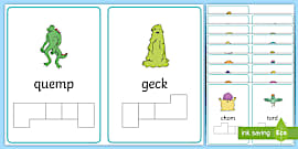 sh, ch, th, ng Word Shape Box Cards | Twinkl (teacher made)