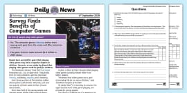 KS2 Computer Games Crossword (teacher made)