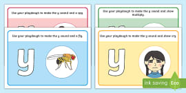 Phonics Modelling Dough Mats (Set 3) (teacher made) - Twinkl