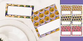 Halloween Place Name Cards | Twinkl Party (teacher made)