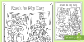 Shops in the Past - Colouring Page (Hecho por educadores)
