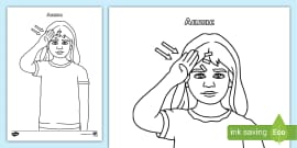 Auslan Easter Colouring Pages (teacher made) - Twinkl