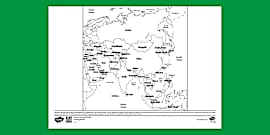 Asian Countries Cut and Paste Labeling Worksheet for 3rd-5th Grade