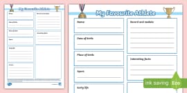 My Favourite Athlete Fact File Template (teacher made)